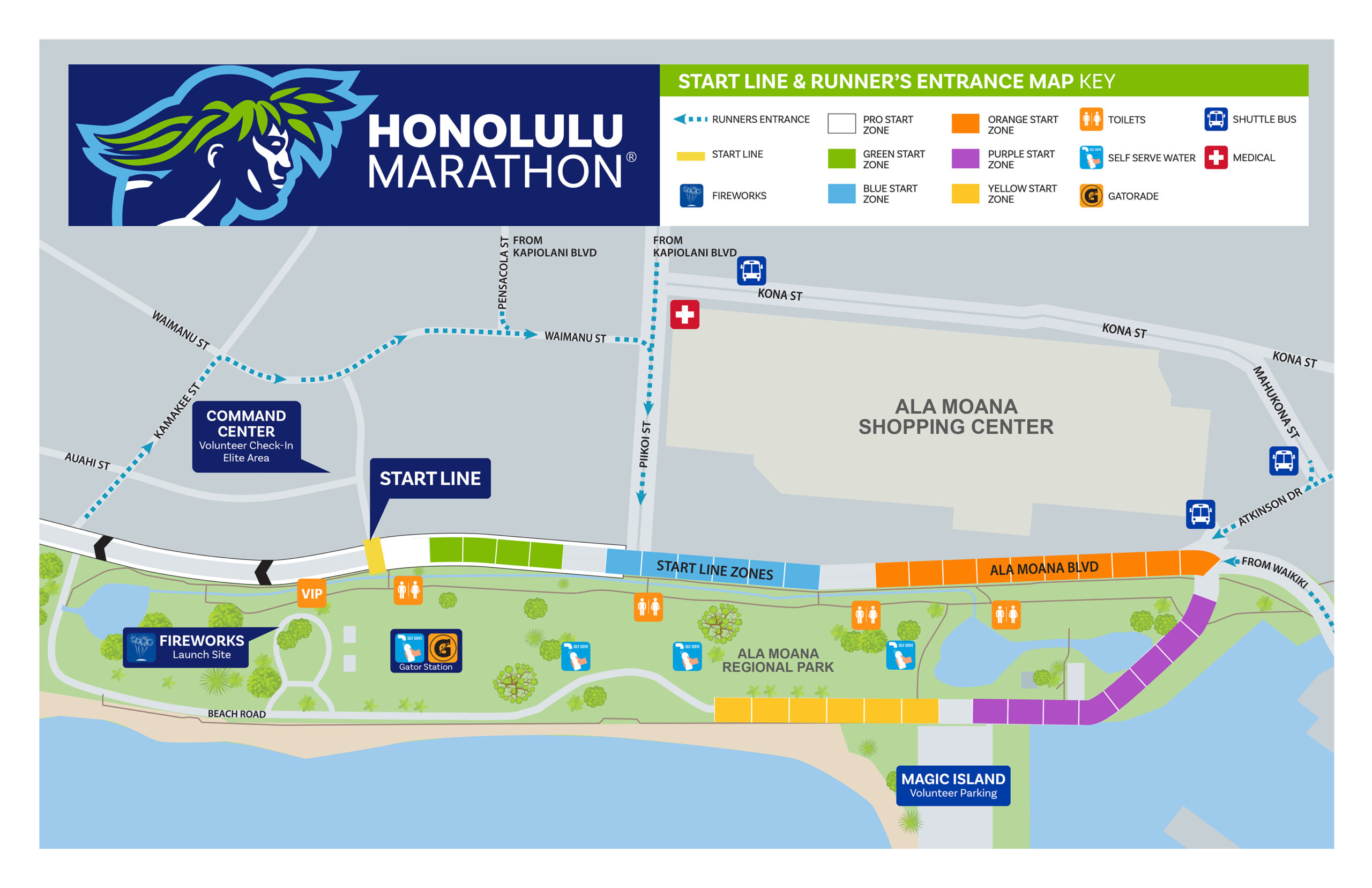 2021 HM StartLine_RunnersEntrance : Honolulu Marathon