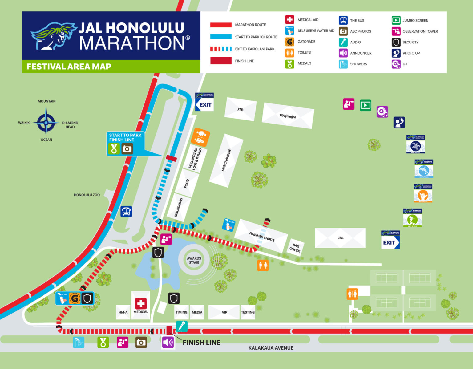 Finish Area : Honolulu Marathon