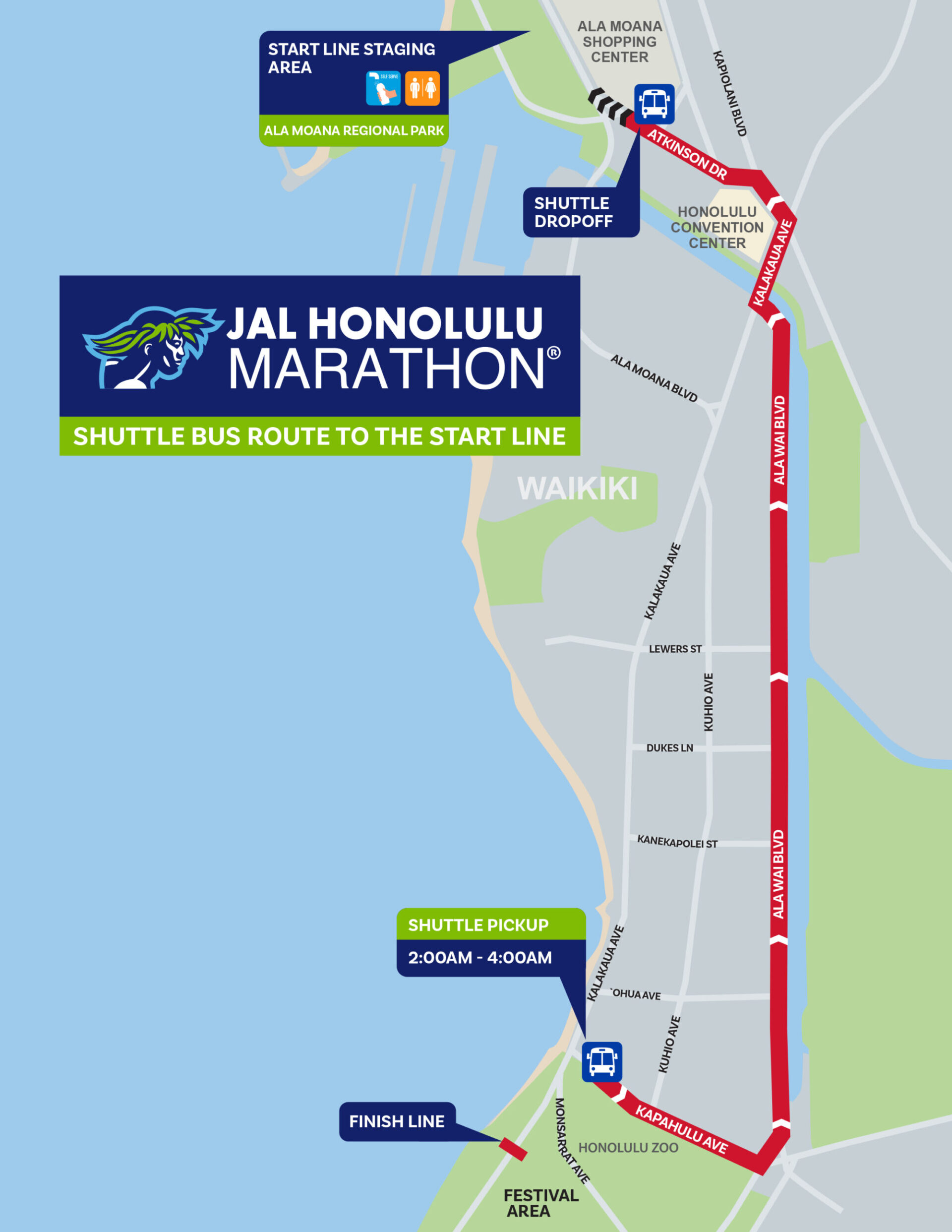 Getting to the Start : Honolulu Marathon